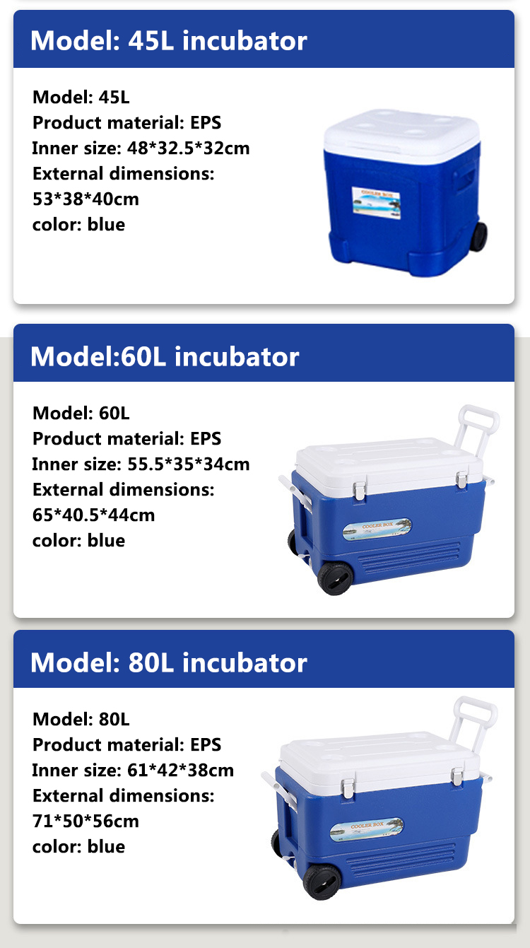 26L/33L/38L/55L/80L Plastic Cooler Box For Outdoor Camping Barbecue - KASSICO